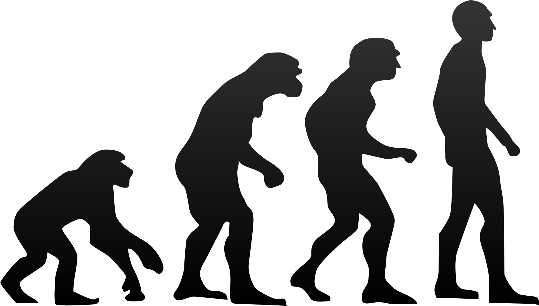 Evolution Transparent Silhouette Clip Art Transparent - Evolution Of ...