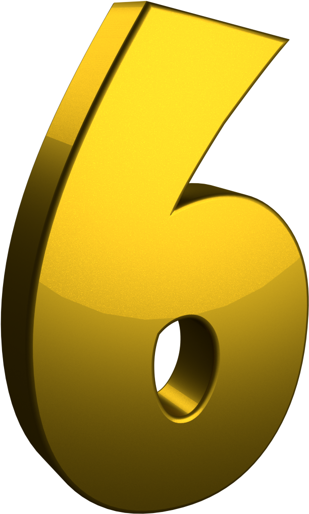 3d Numbers Png - 3d Number 6 Png (1600x1200), Png Download