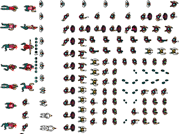 [ Img] - Hotline Miami 2 Sprite Sheets (596x456), Png Download