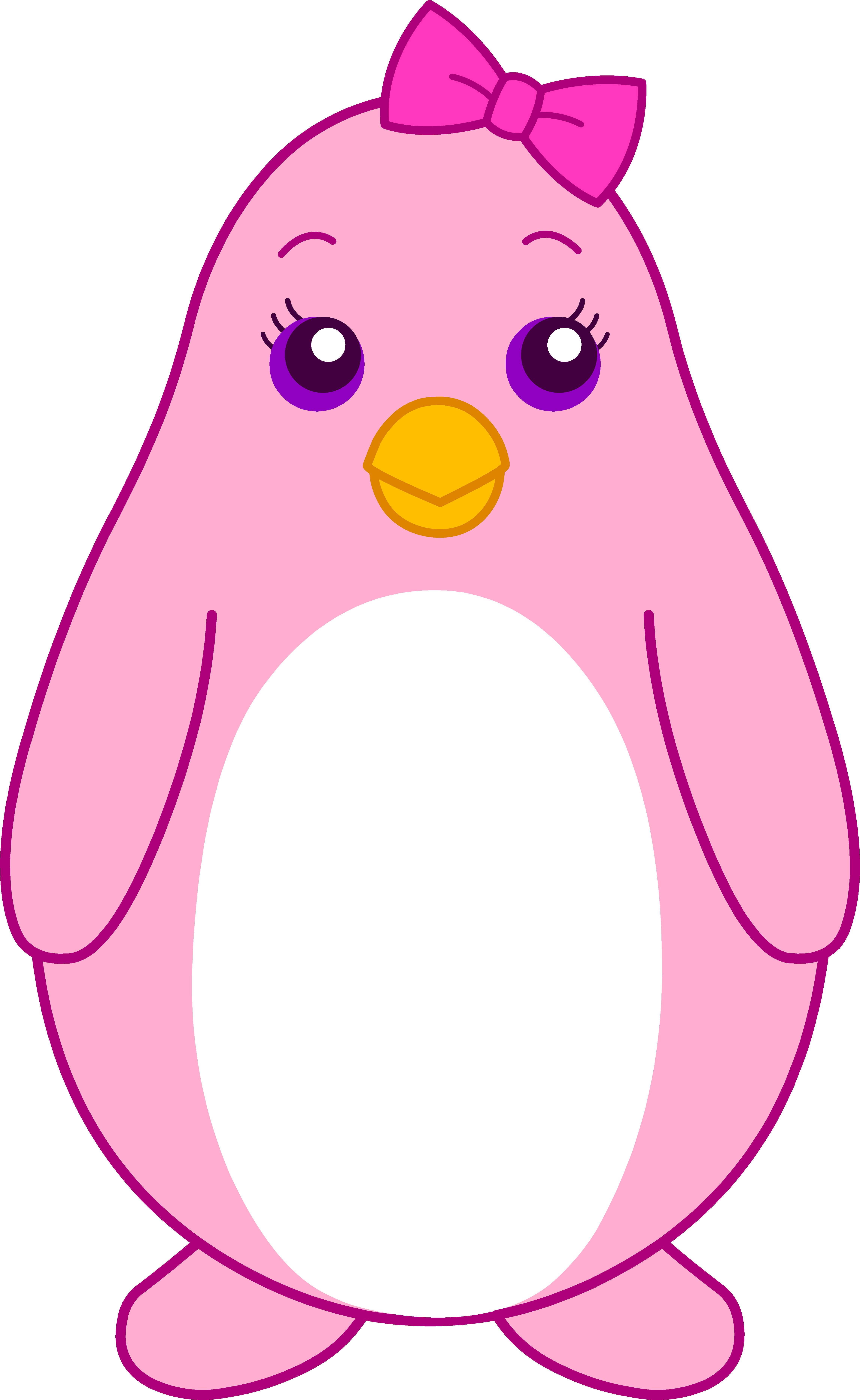 Girly Clipart Free At Getdrawings - Penguin Cartoon Pink (4583x7459 ...