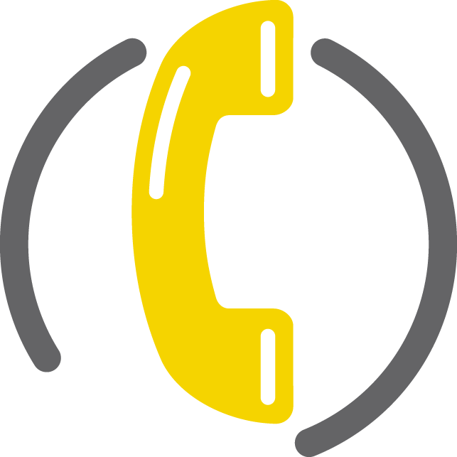Phone Icons Yellow - Contact Us Icon (643x643), Png Download