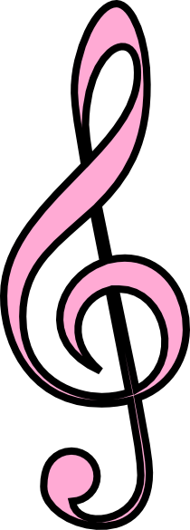 Pink Treble Clef Clip Art - Music Note Outlines Vector (210x585), Png ...