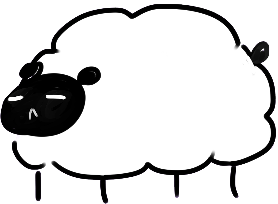 How To Draw A Sheep Tumblr - Drawing (1036x716), Png Download