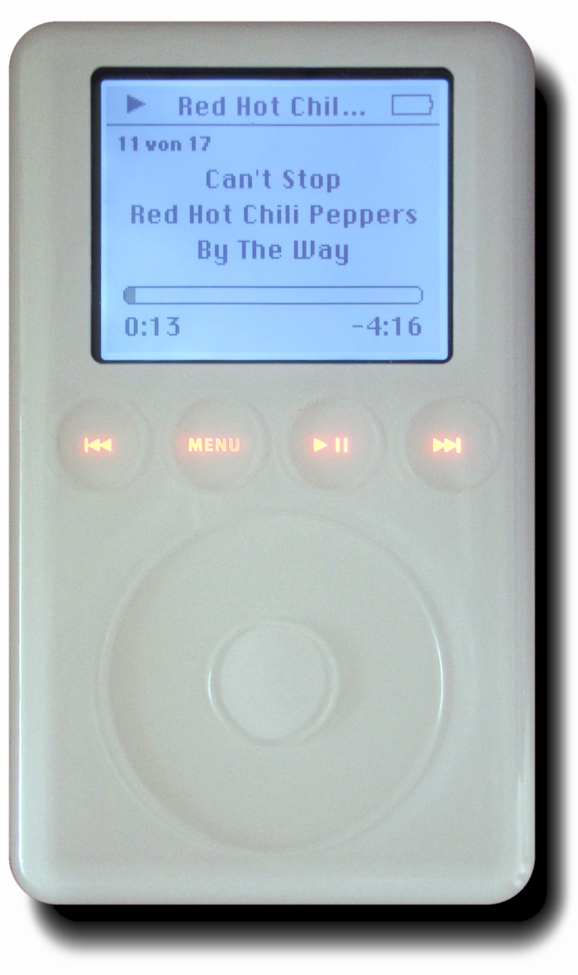 Ipod Backlight Transparent - Ipod From The Early 2000s (611x1024), Png ...