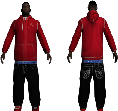 [rel] Red True Religion Hoodie - Standing (457x383), Png Download