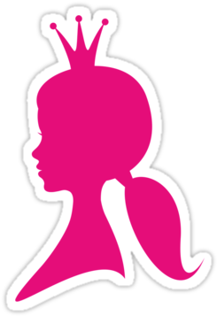 Pink Princess Crown Png - Girl Profile Silhouette (375x360), Png Download