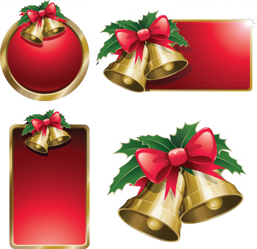 Download Merry Christmas Bells Rectangle Magnet Clipart - Merry ...