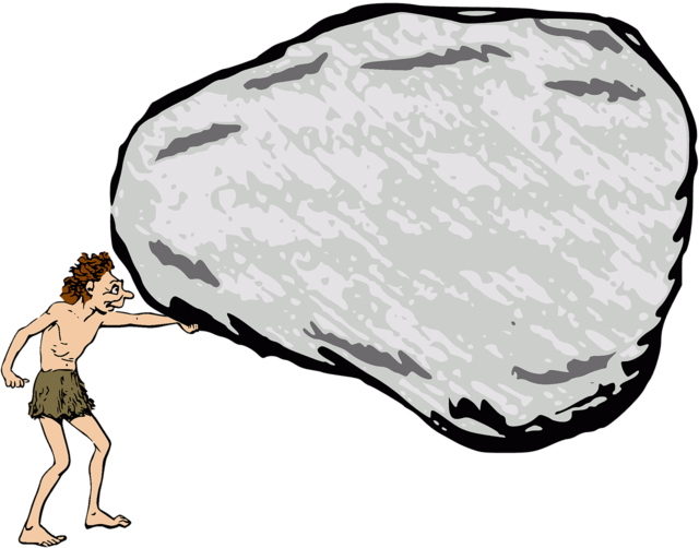 Boulder Caveman Rock - Caveman Rock (640x502), Png Download
