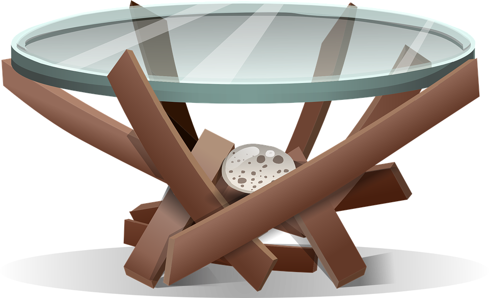 Modern Table - Glass Table Clipart Png (960x585), Png Download