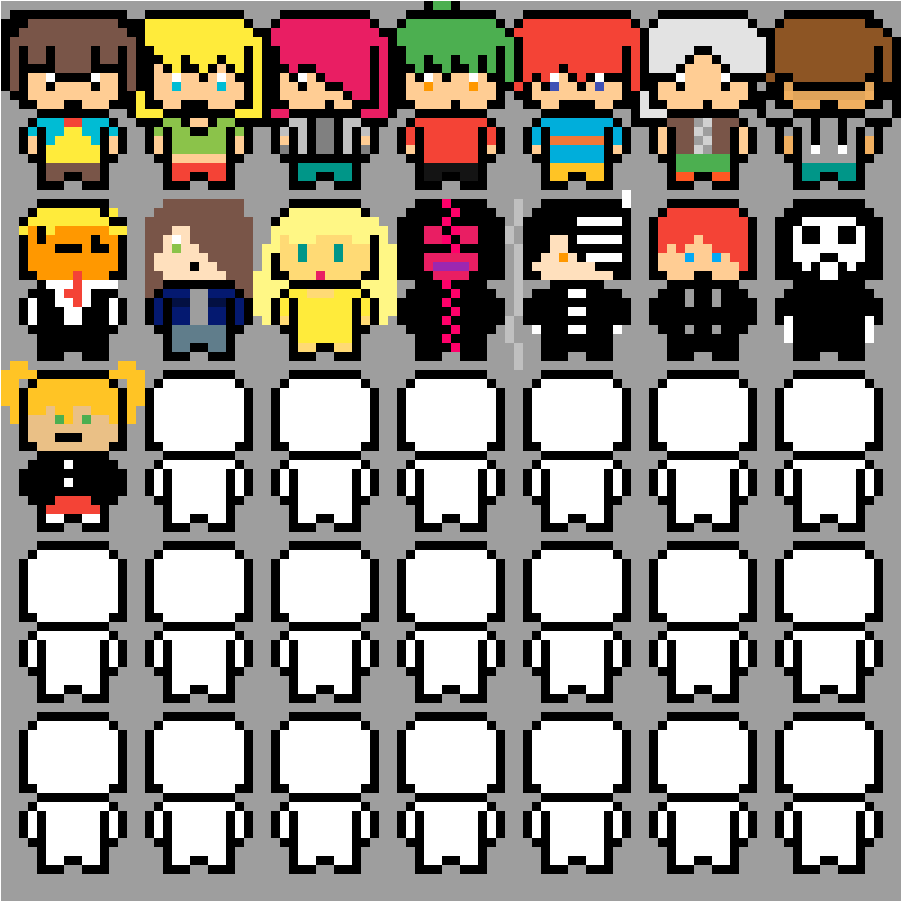 Soul Eater Pixel Characters (1125x900), Png Download