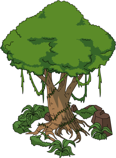 Cartoon Rainforest Tree