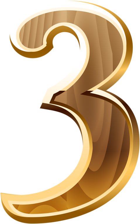 Png Pinterest Ornament - Gold Number 3 Png (507x800), Png Download