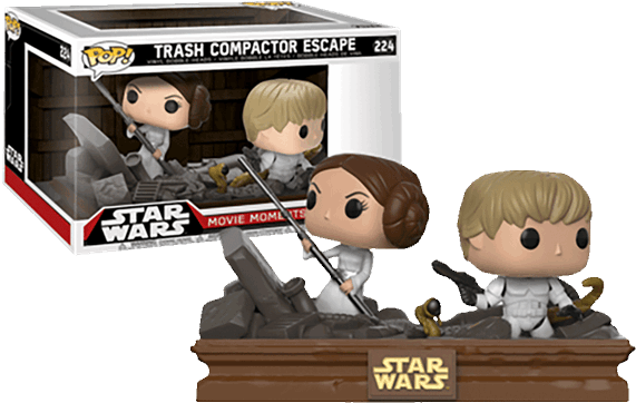 Princess Leia And Luke Skywalker Trash Compactor Escape - Funko Pop ...