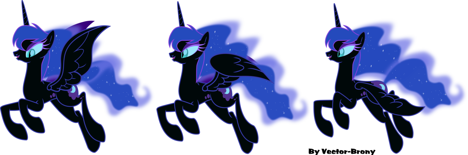 Mlp Nightmare Moon Vector - Mlp Nightmare Moon Flying (1550x515), Png ...