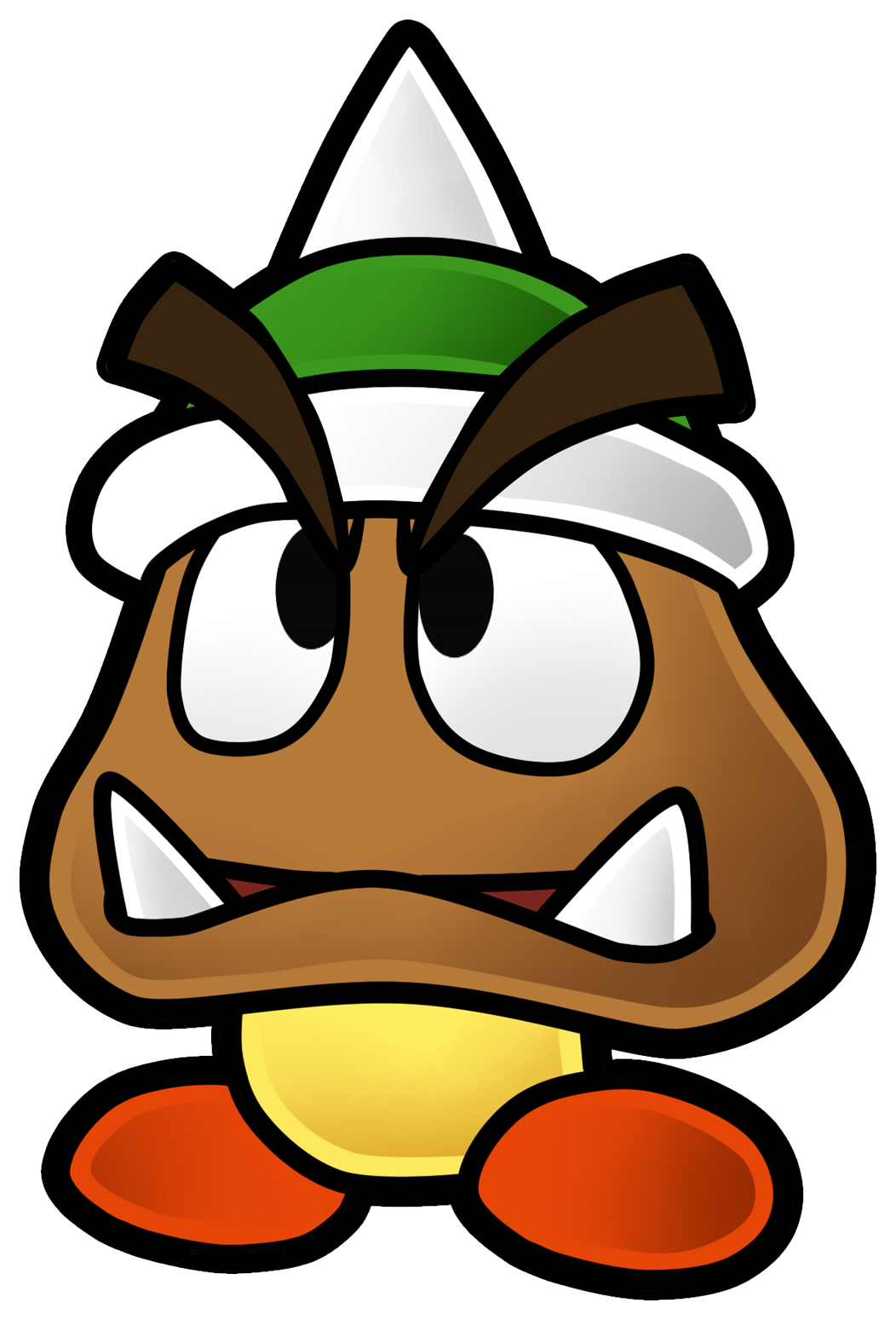 Mario Paper Spiky Goomba Transparent (1052x1549), Png Download