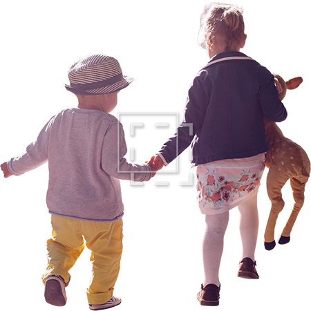 A Cutout Photo Of Two Children Playing - Children Playing Cut Out ...