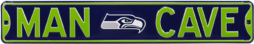 Seattle Seahawks “man Cave” Authentic Street Sign - Seattle Seahawks ...
