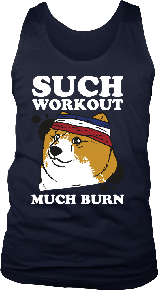 Funny Doge Workout Shirt - Such Workout Much Burn (1000x1000), Png Download