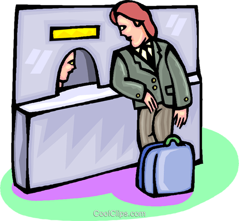 Man At A Ticket Window Royalty Free Vector Clip Art - Cartoon Ticket ...
