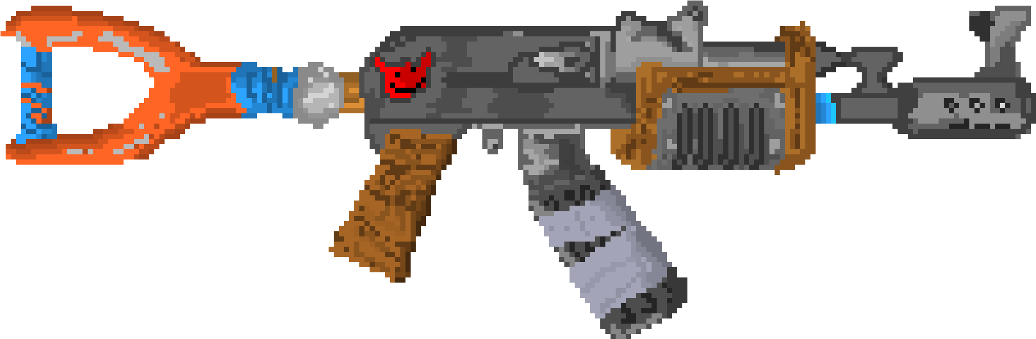 Rust Ak47 - Pixel Art Fortnite Gun (2040x850), Png Download