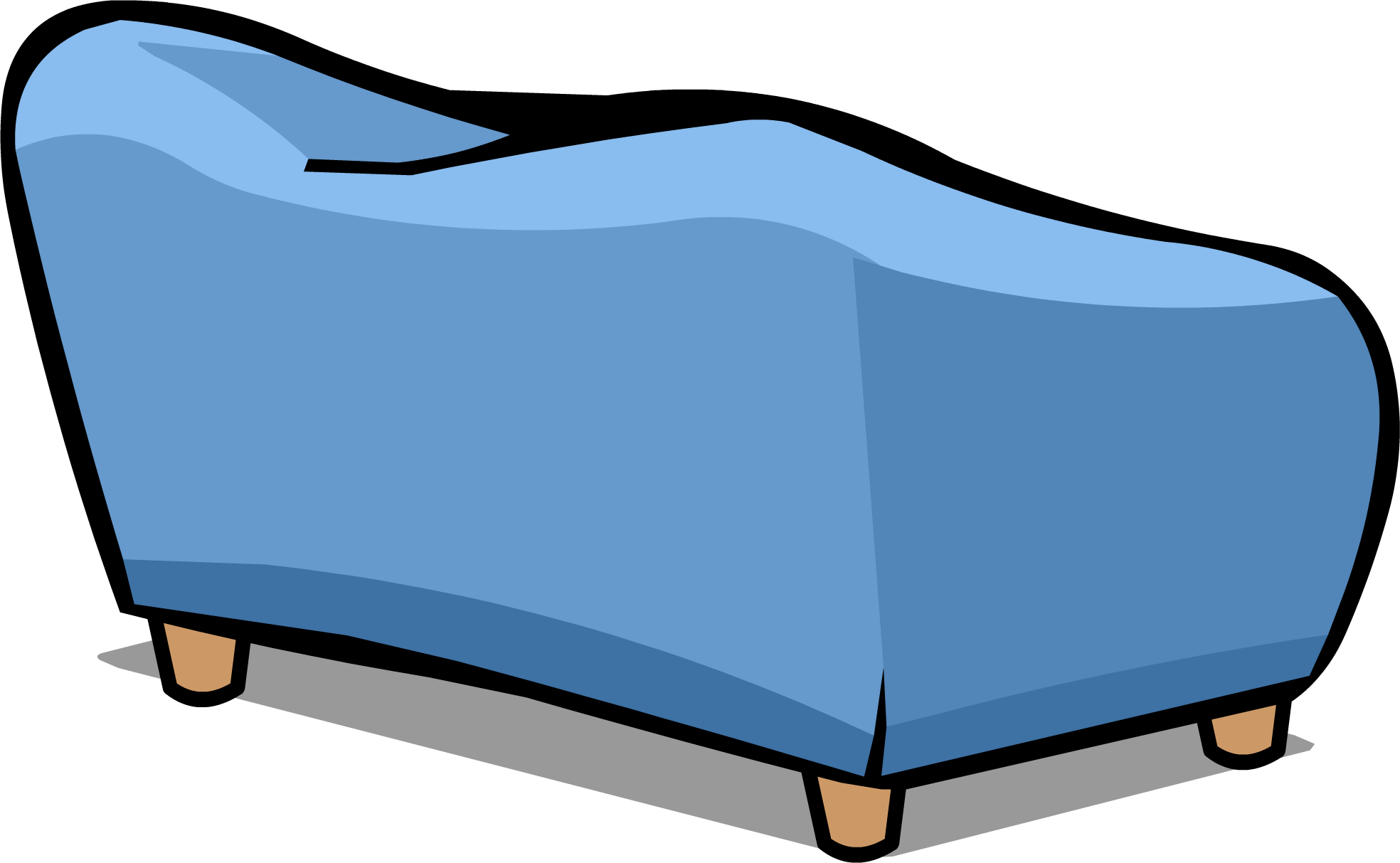 Blue Couch Sprite 006 - Blue (1968x1213), Png Download