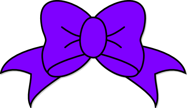 Purple Bow Clip Art At Clipart - Hair Bow Svg File (600x346), Png Download