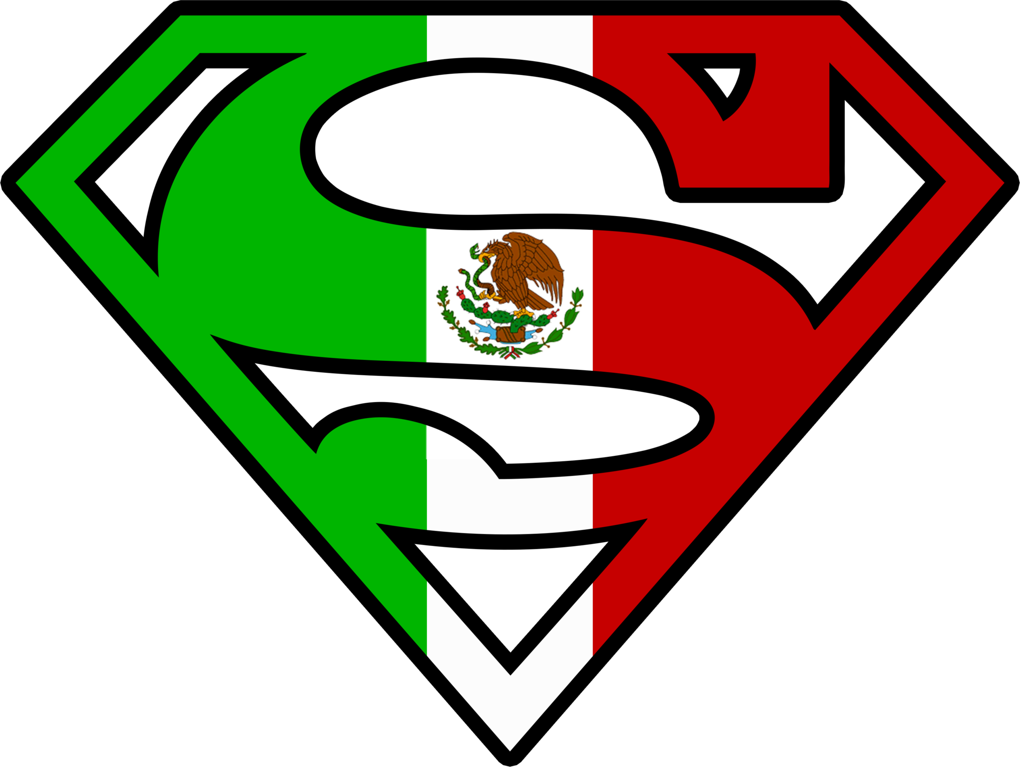 Superman Mexican Flag Logo Black Tshirt - Mexican Superman Logo ...