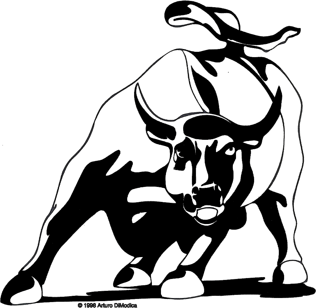 Charging Bull Drawing - Charging Bull (1059x1022), Png Download