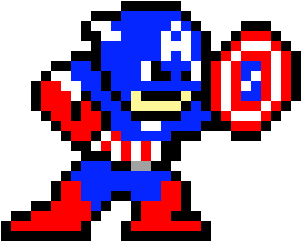 Captain America Blocking - Easy Pixel Art Captain America (400x360 ...