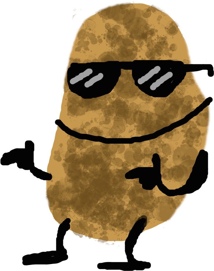 Potatoes Drawing - Potato Draw (1350x1020), Png Download