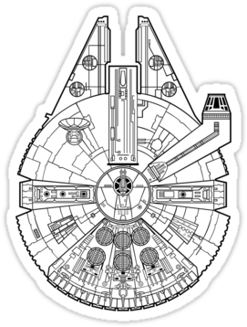 Download The - Millennium Falcon Coloring Sheet | Transparent PNG ...