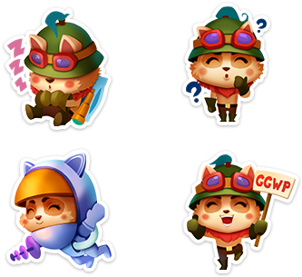 Set Of Stickers Teemo Vk - Cartoon (560x373), Png Download