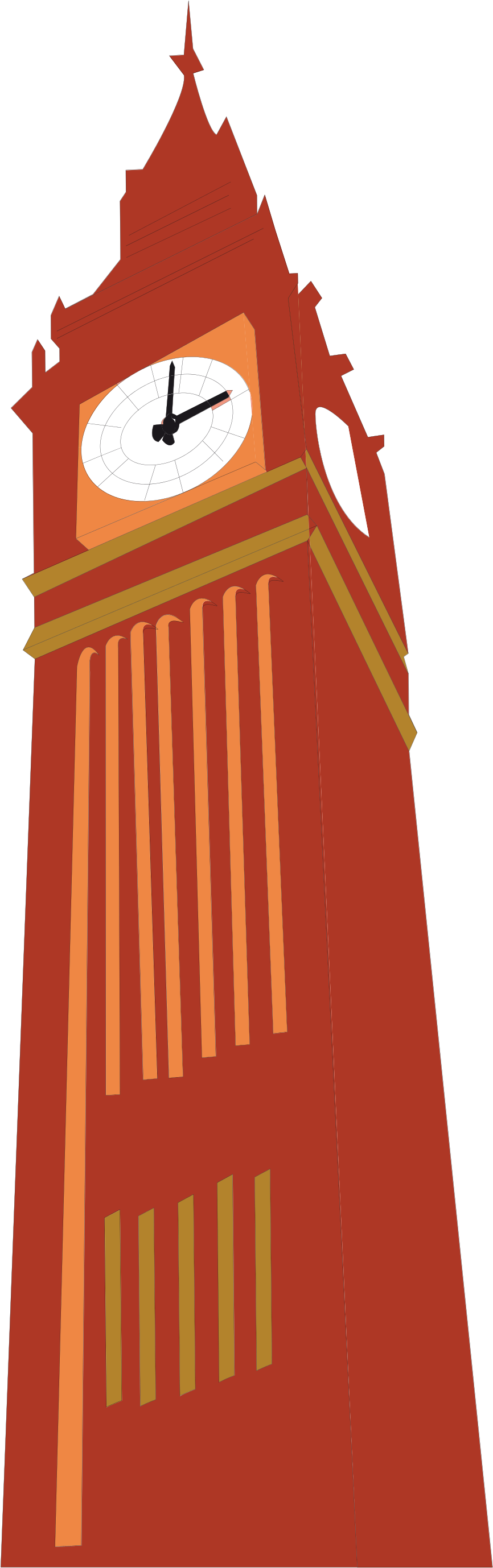 Open - Big Ben Vector Png (1000x2857), Png Download