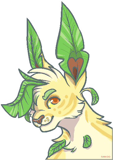 Chervil The Leafeon - Cartoon (364x516), Png Download