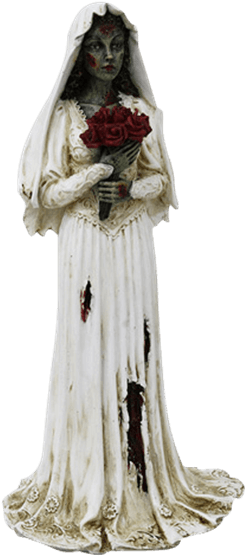 Zombie Bride Statue - Walking Undead Zombie Wedding Bells Bride Turned ...