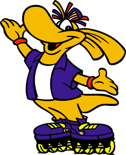 Roofus The Roller Roo - Pizza And Roller Skates (409x500), Png Download