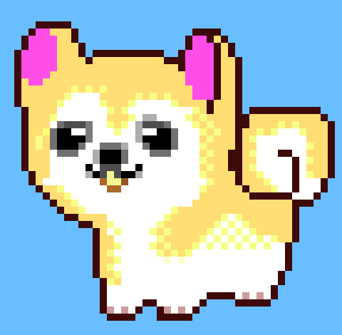 Doggo - Pixel Art Easy Cute (480x470), Png Download