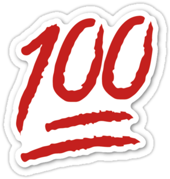 100 Emoji Sticker Png (375x360), Png Download