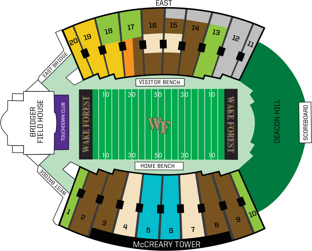 Premium Seating Information - Bb&t Field Seating Chart (1404x860), Png ...