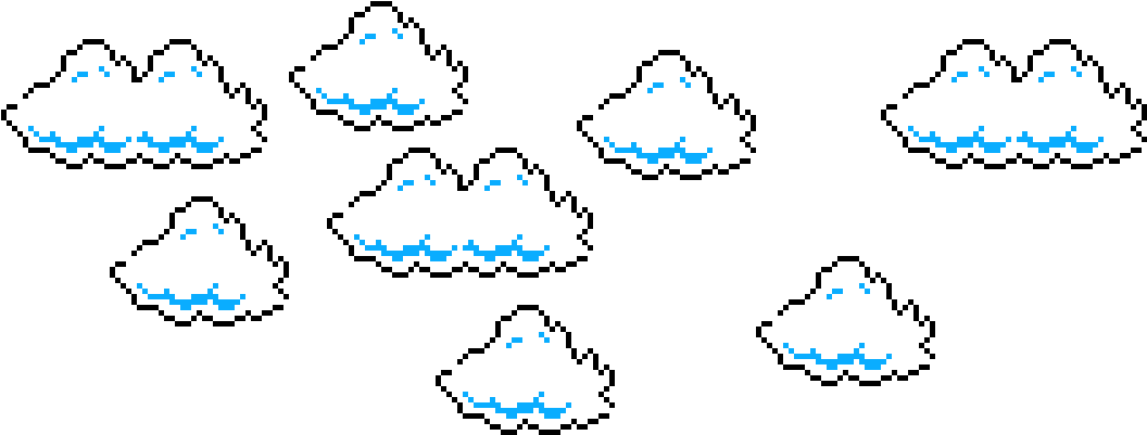 Super Mario Bros Cloud Sprites - Pixel Art (1095x435), Png Download