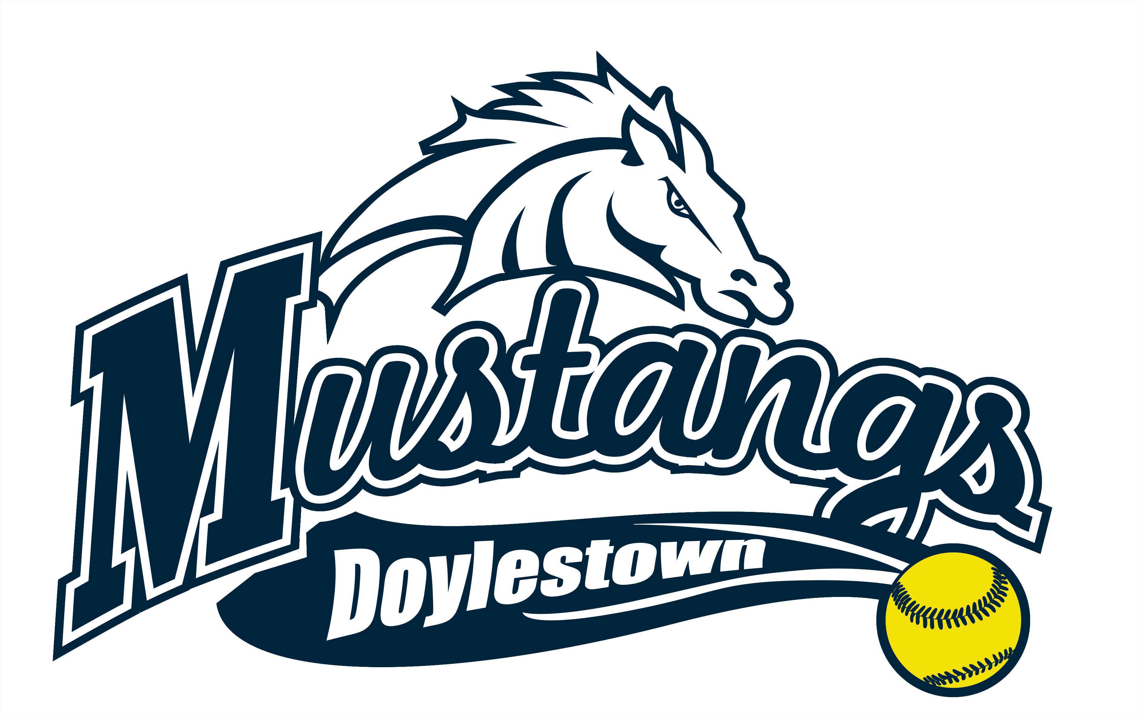 Mustangs Softball Logo (3766x2362), Png Download