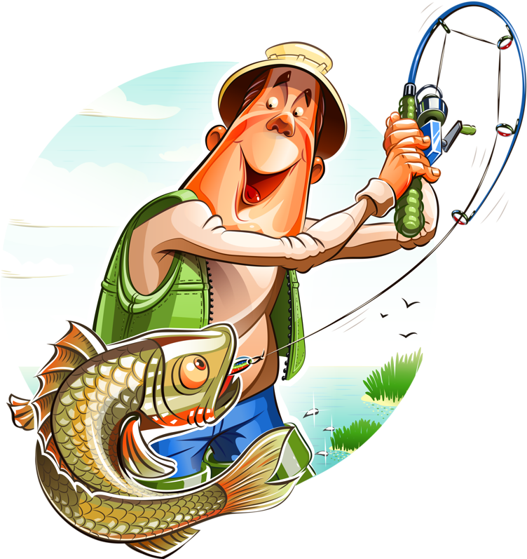 Download Cartoon Fishing Man Png And Clipart - Cartoon Fisherman Png ...