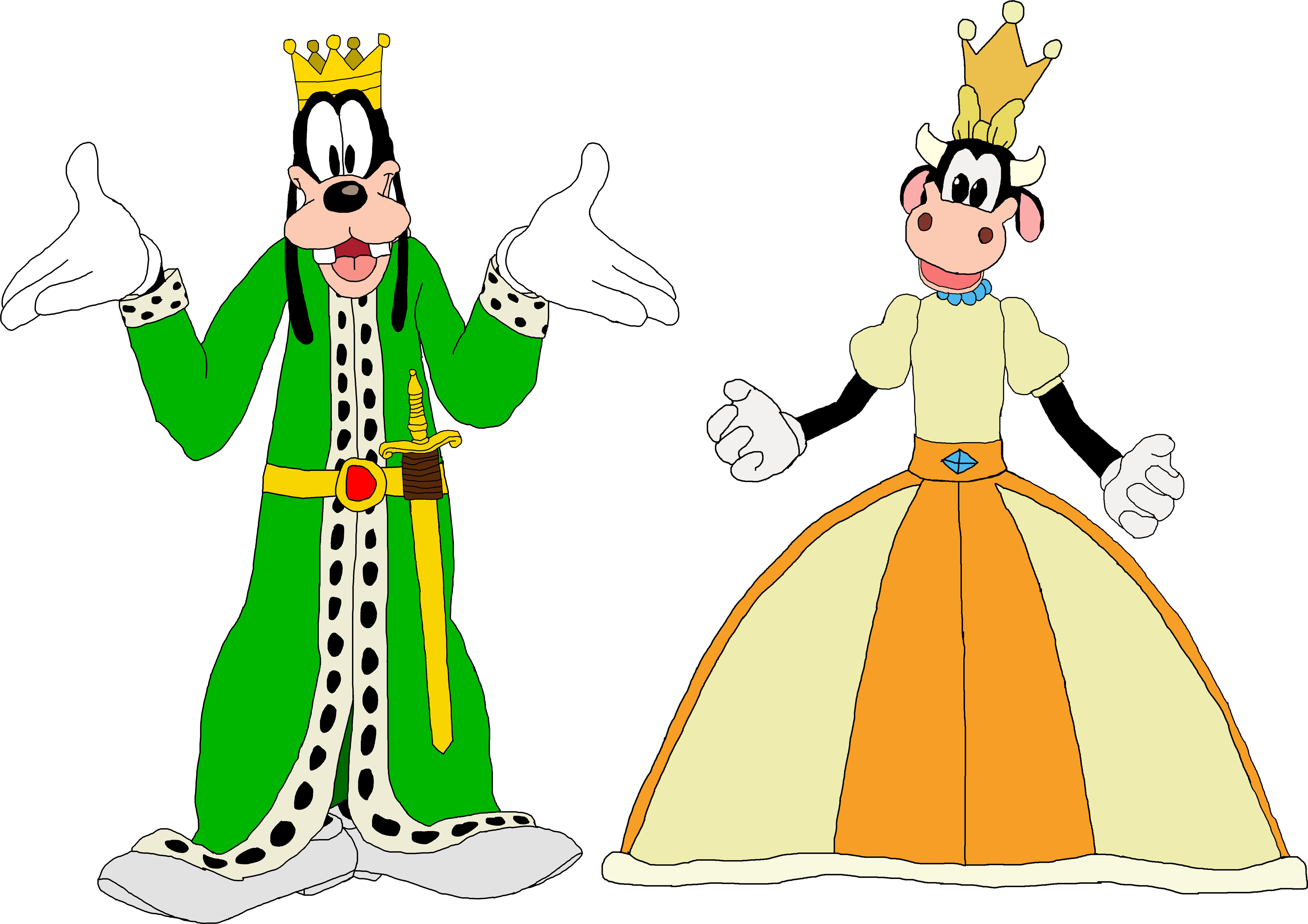 Disney Images King Goofy And Queen Clarabelle Cow - Goofy Principe ...