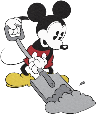 Clipart Snowman Mickey Mouse - Hit Mouse With Shovel (348x415), Png ...