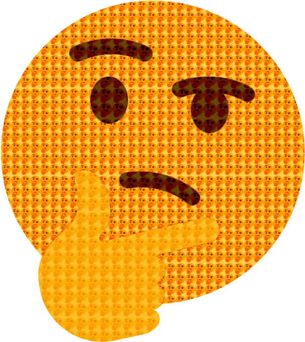 Yellow Orange - Thinking Emoji Ception (680x680), Png Download