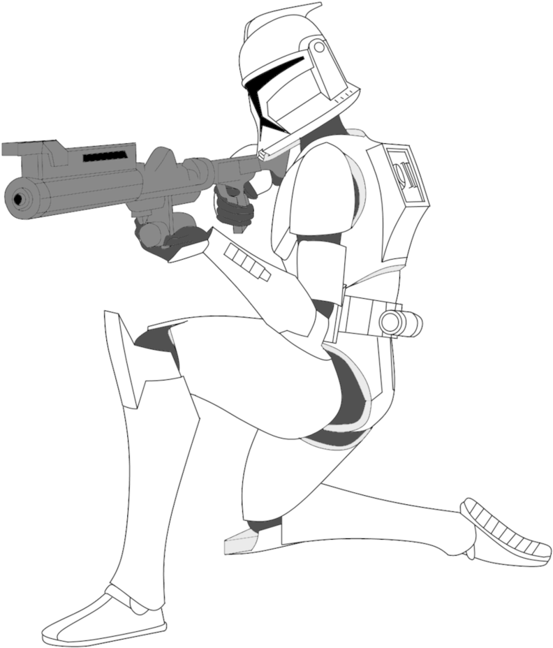 Clone Trooper With Dc - Draw A Clone Trooper (831x961), Png Download