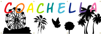 Coachella Vinyl Banner - Coachella Text Transparent Background (350x350 ...