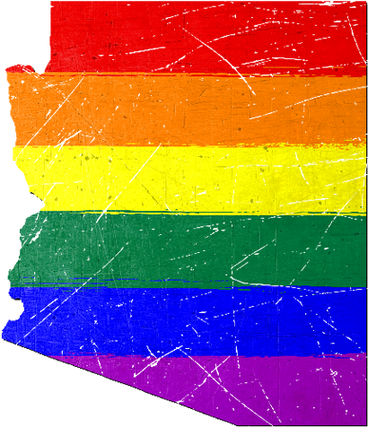 Download Arizona Silhouette Lgbt Pride Flag - Arizona | Transparent PNG ...