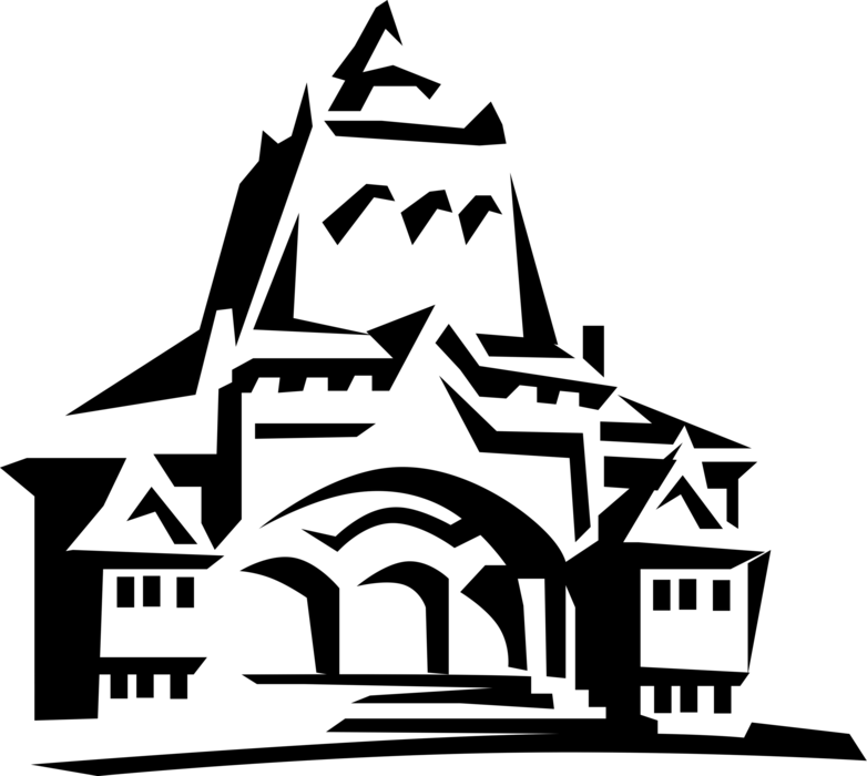 Vector Illustration Of European Architecture Building (782x700), Png ...