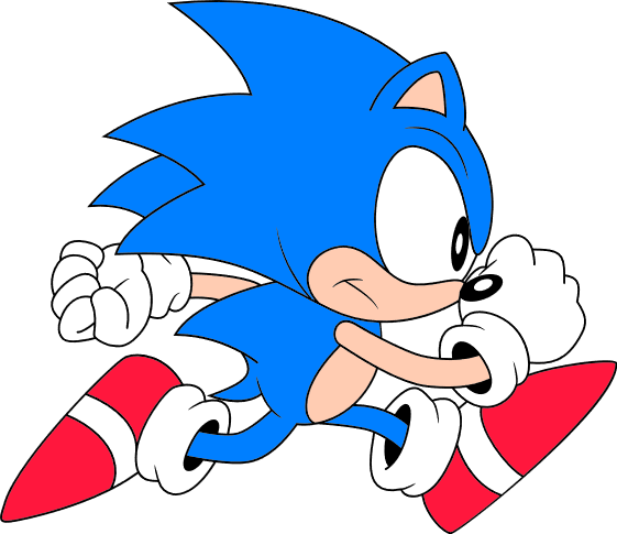Classic Sonic Run - Classic Sonic The Hedgehog Running (561x485), Png ...